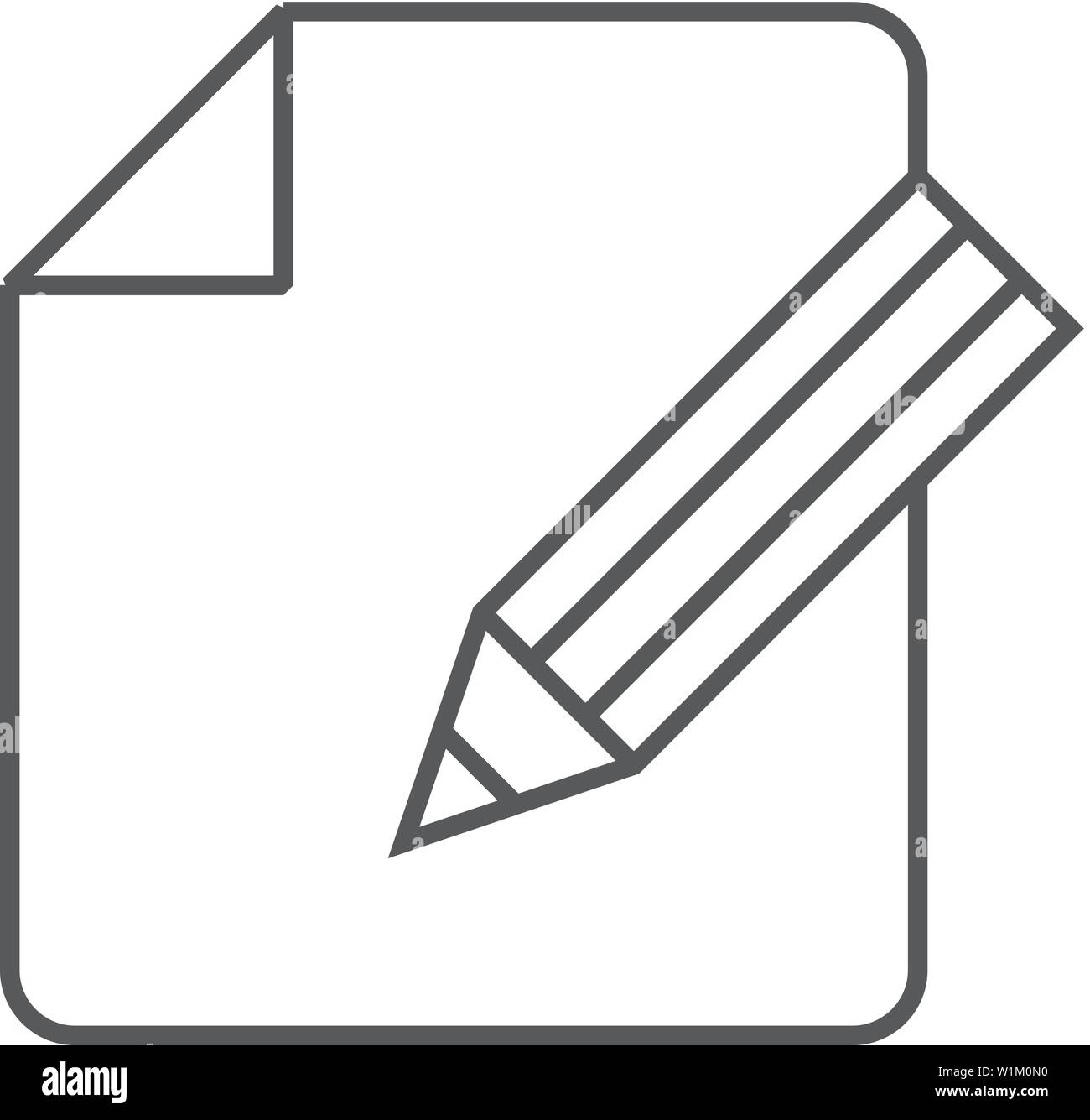 Document edit icon in thin outline style. Office business internet ...