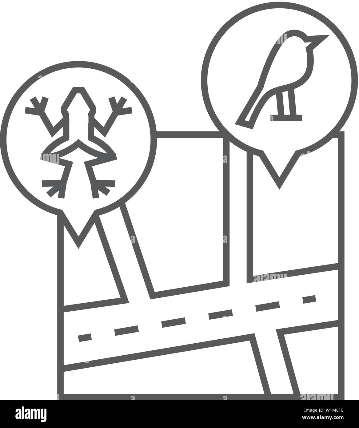 Zoo map icon in thin outline style Stock Vector Image & Art - Alamy