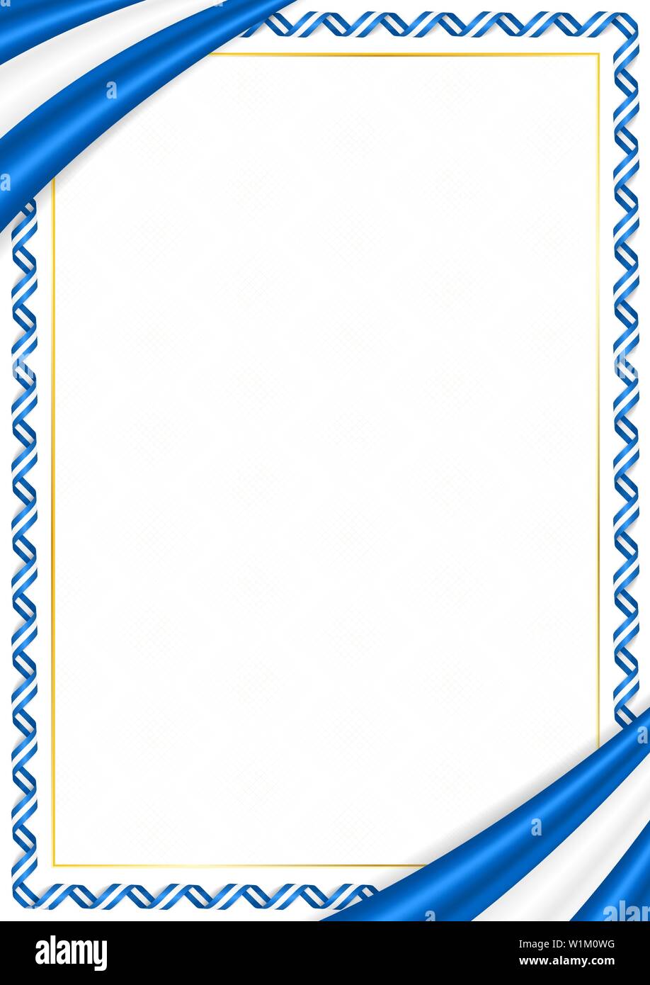Border made with Nicaragua national colors. Template elements for your ...