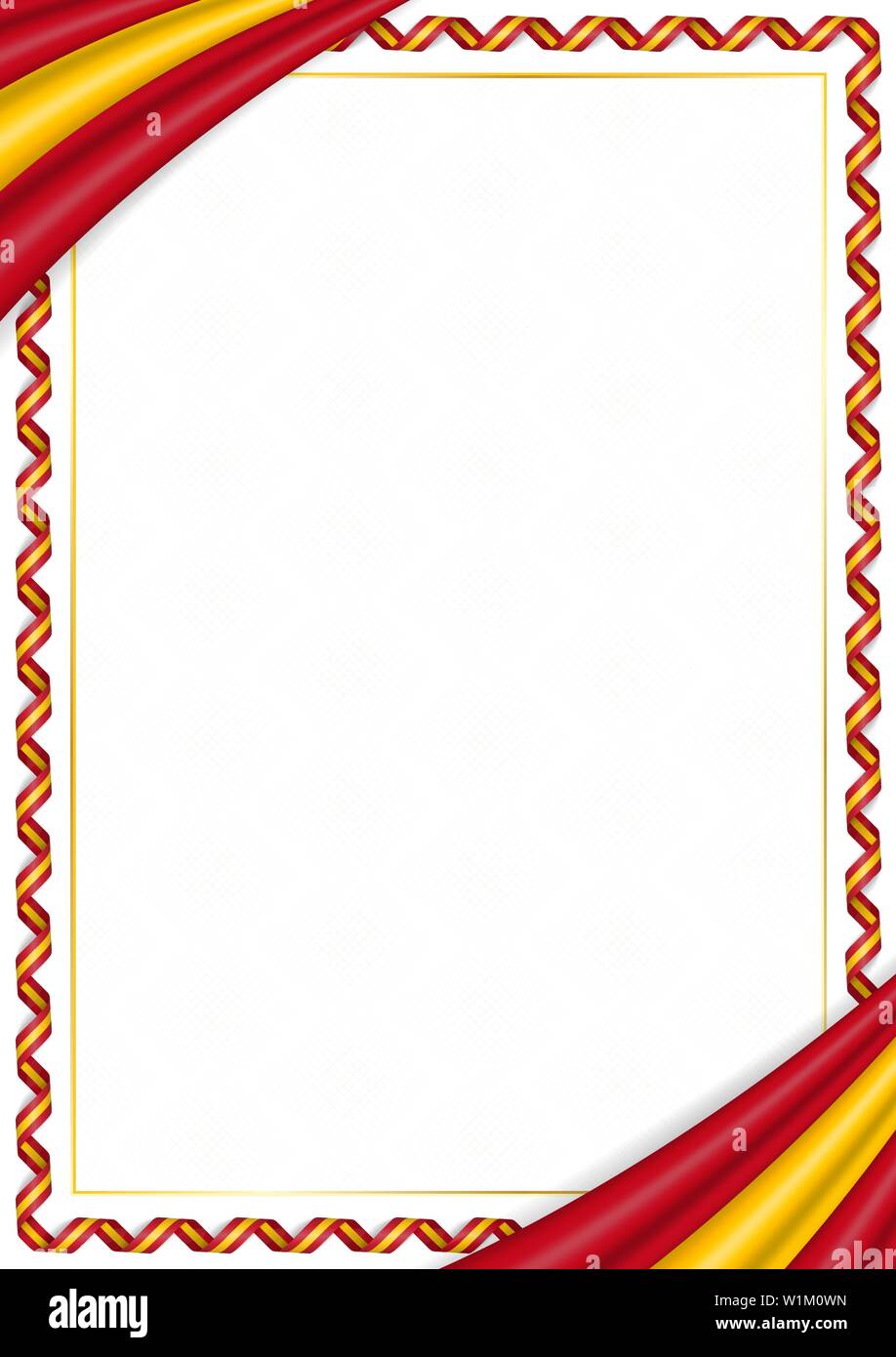 Border made with Spain national colors. Template elements for your ...