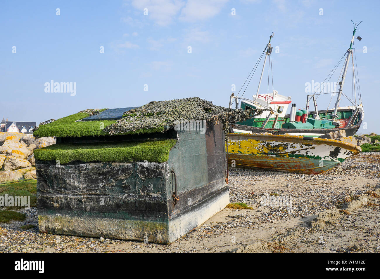 Ship wrecks, Le Crotoy, Bay of Somme, Somme, Hauts-de-France, France ...