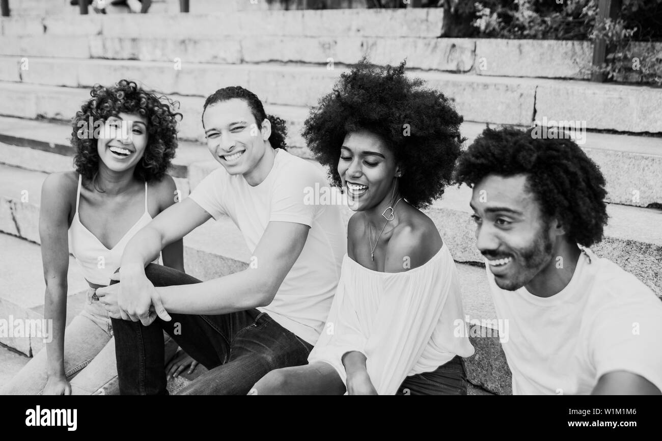 Black And White People Friends