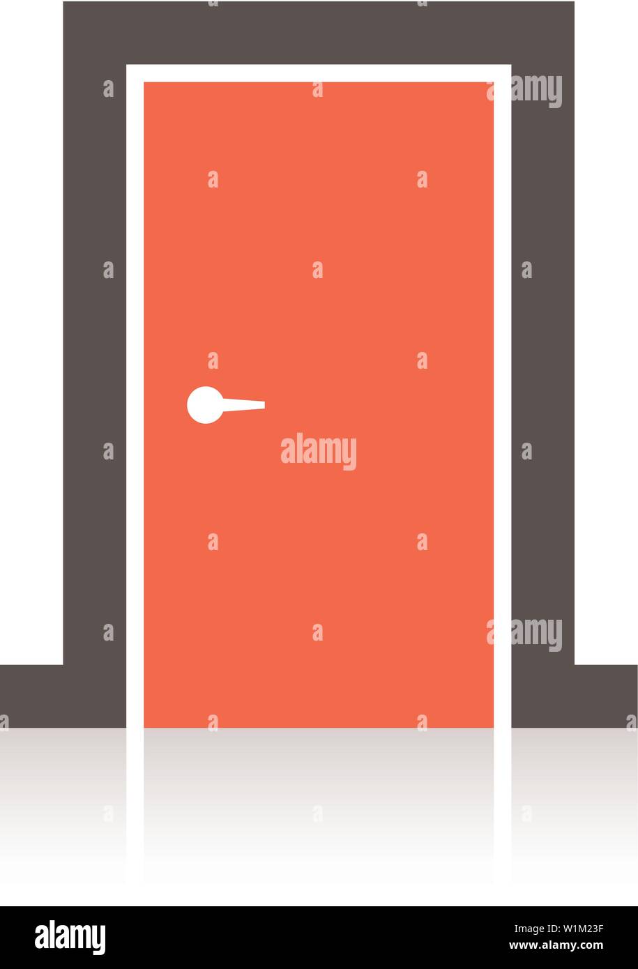 red closed door icon isolated on white background Stock Vector Image ...