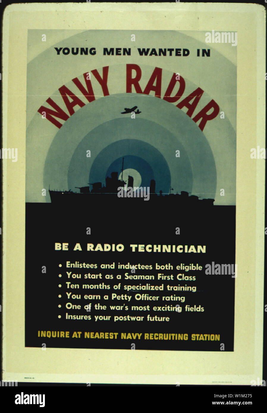 YOUNG MEN WANTED IN NAVY RADAR Stock Photo - Alamy