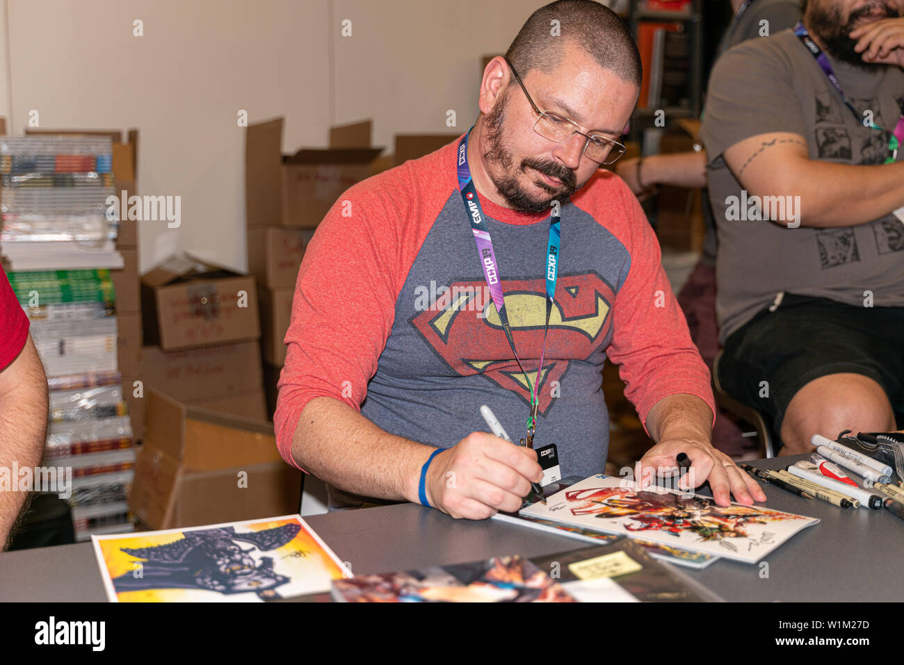 COLOGNE, GERMANY - JUN 28th 2019: Joe Prado (comic book artist) signing ...