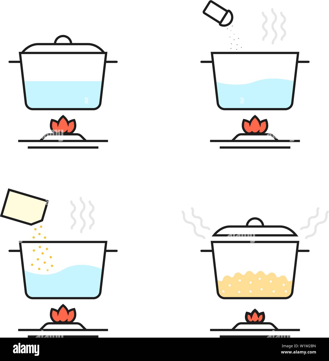 Cooking process in pan Cut Out Stock Images & Pictures - Alamy