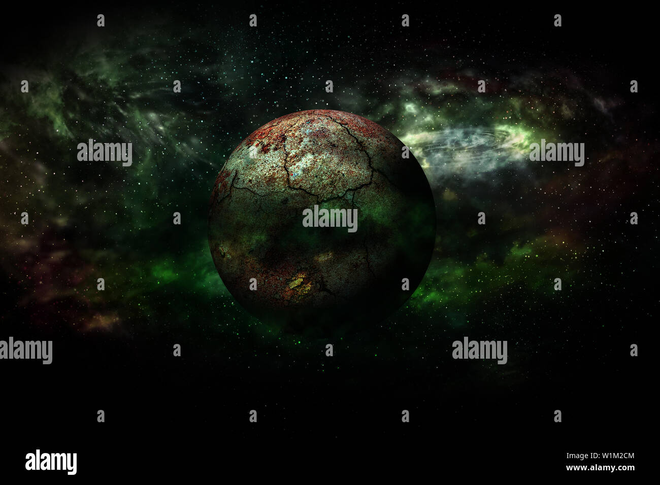 Earth burning after a global disaster (Elements of this 3d rendered ...