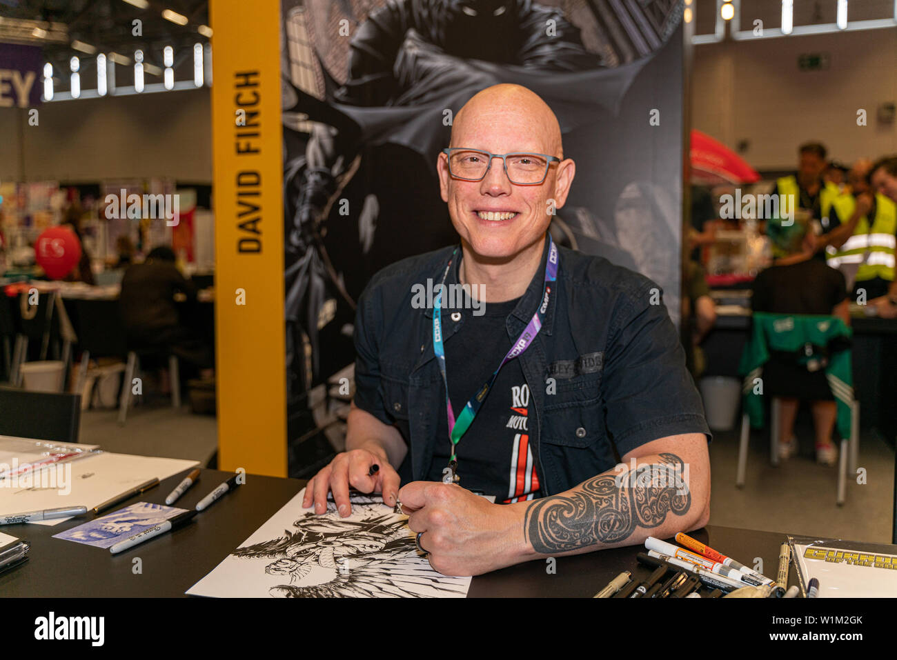 COLOGNE, GERMANY - JUN 28th 2019: David Finch (*1971, Canadian comic ...