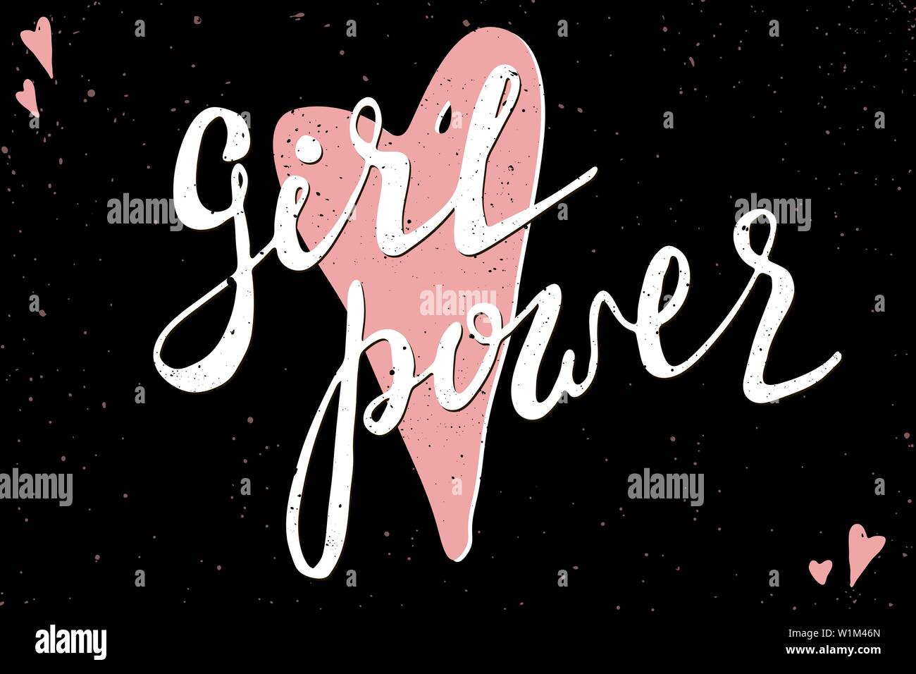 Girl power quote. Grl pwr hand drawn lettering. Womens right. Female, feminism symbols. Vector ...
