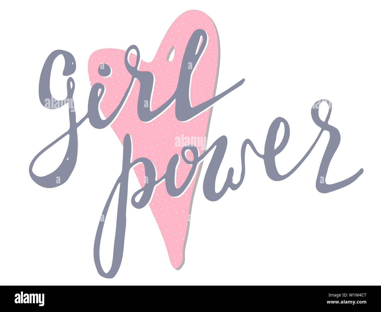 Girl power quote. Grl pwr hand drawn lettering. Womens right. Female, feminism symbols. Vector ...