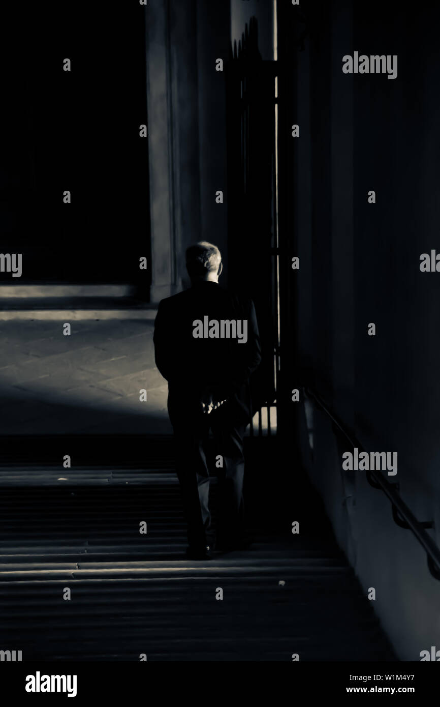 shadow light silhouette people man Stock Photo - Alamy