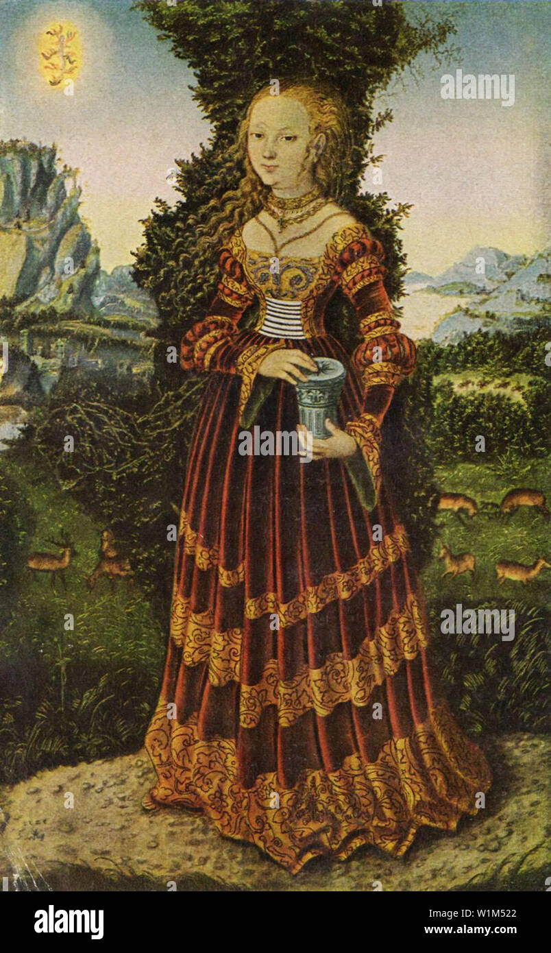 Lucas Cranach the Elder - Portrait Saxon Noblewoman As Mary Magdalene ...