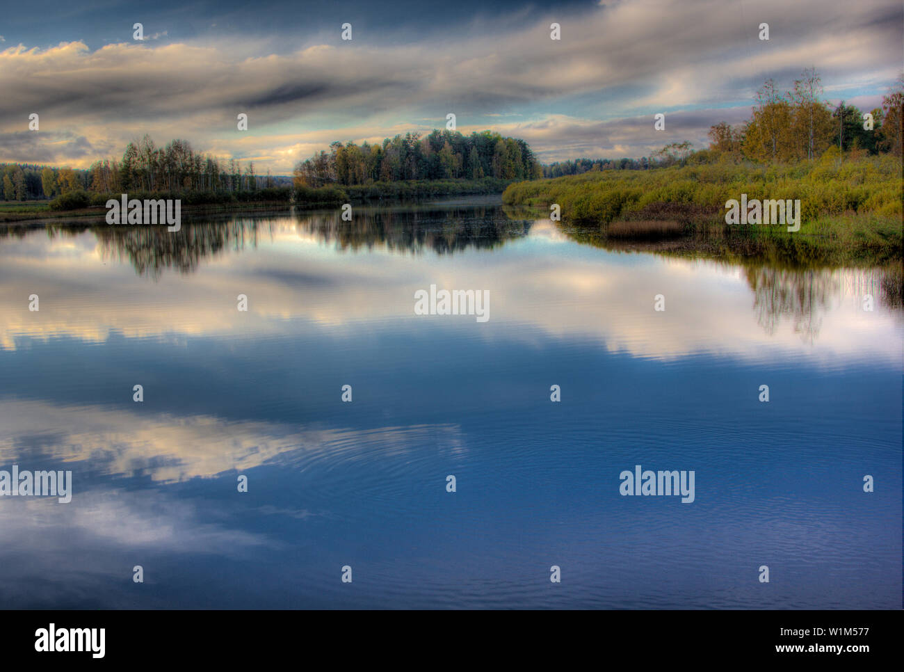 water sky reflection landscape sunset Stock Photo - Alamy