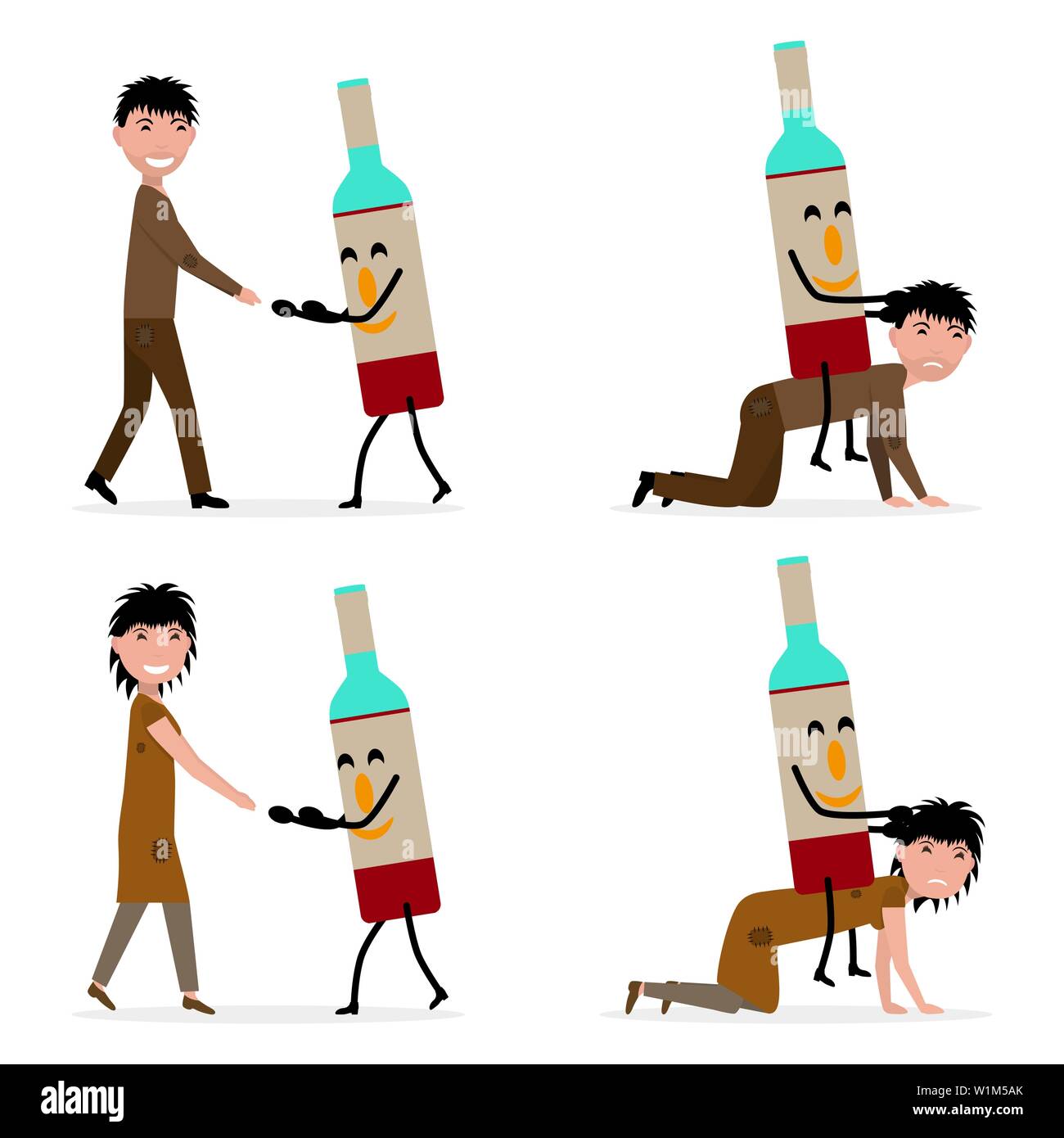 Drunk alcohol addicted man Cut Out Stock Images & Pictures - Alamy