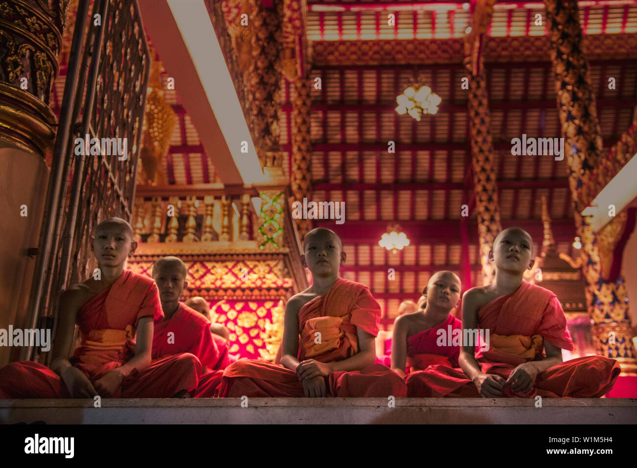 religion monk people temple group Stock Photo - Alamy