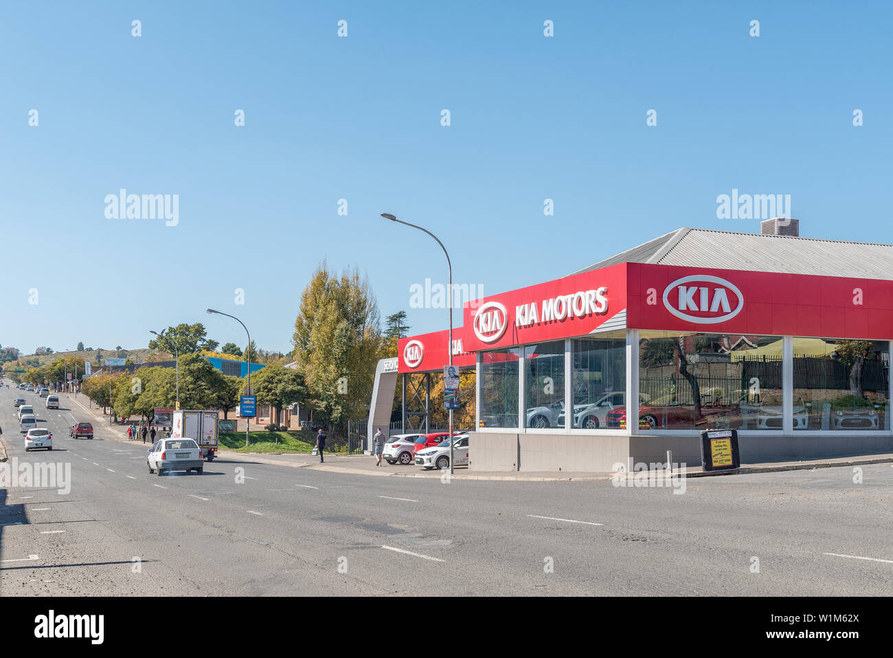 BETHLEHEM, SOUTH AFRICA - MAY 1, 2019: A street scene, with businesses ...