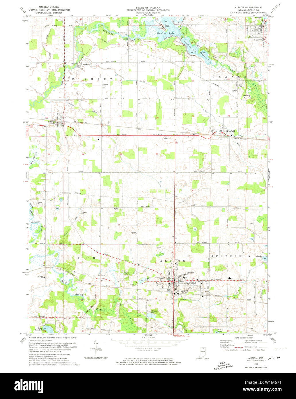 Albion indiana map Cut Out Stock Images & Pictures - Alamy