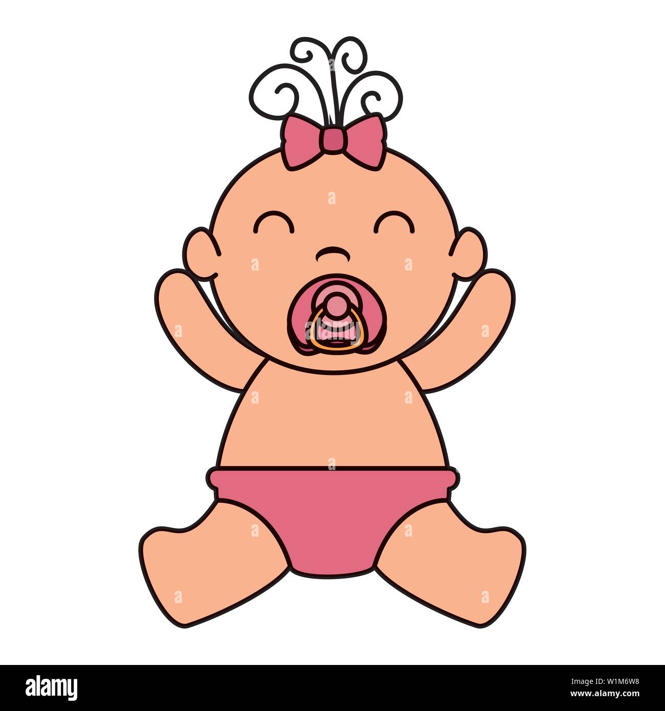 cute little baby girl character Stock Vector Image & Art - Alamy