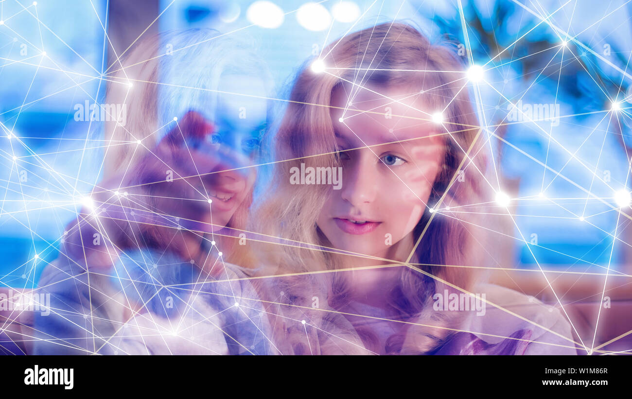 Biometric digital facial authentication, science tech connection ...