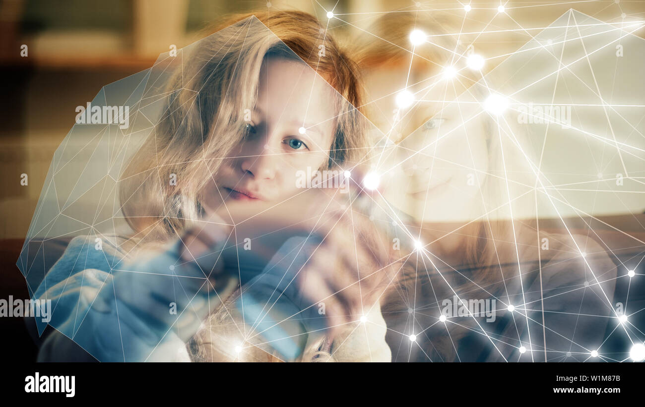 Human biometric facial authentication security protection Stock Photo ...