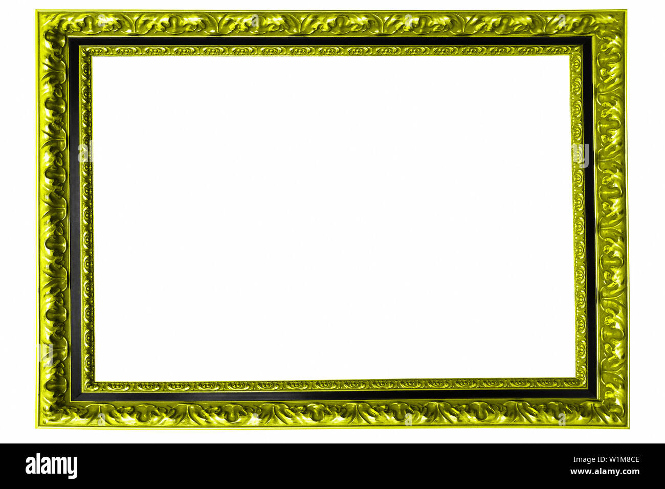 yellow frame isolated on white background Stock Photo - Alamy