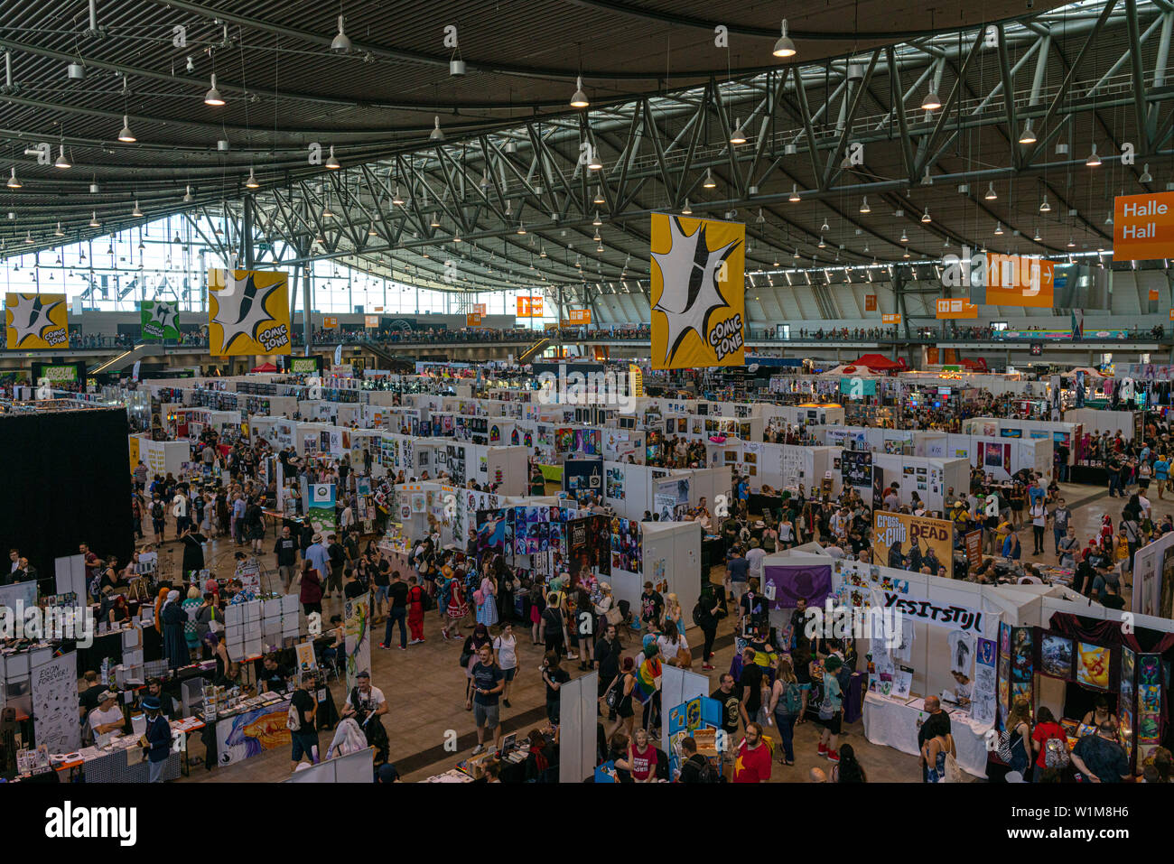STUTTGART, GERMANY - JUN 29th 2019: Overview: Hall 1 at Comic Con ...