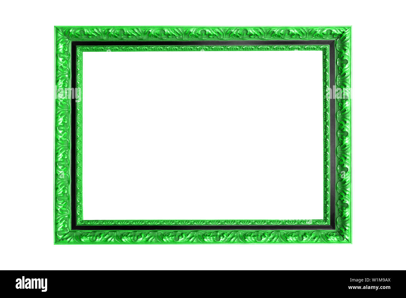 green frame isolated on white background Stock Photo - Alamy