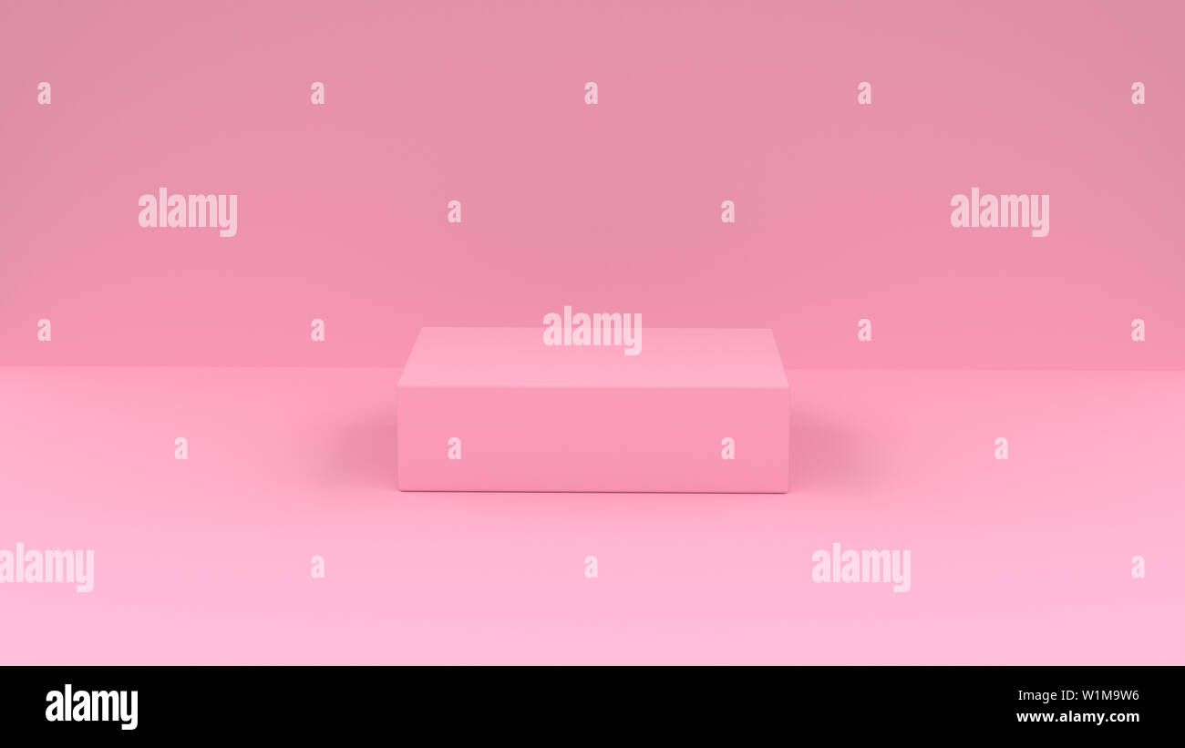3d abstract background render. Pink platform for product display ...