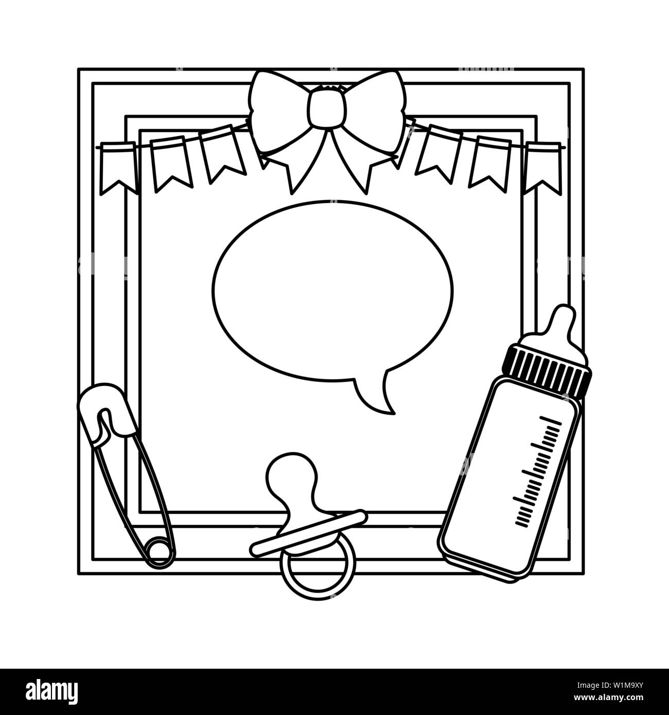 baby shower card frame invitation Stock Vector Image & Art - Alamy