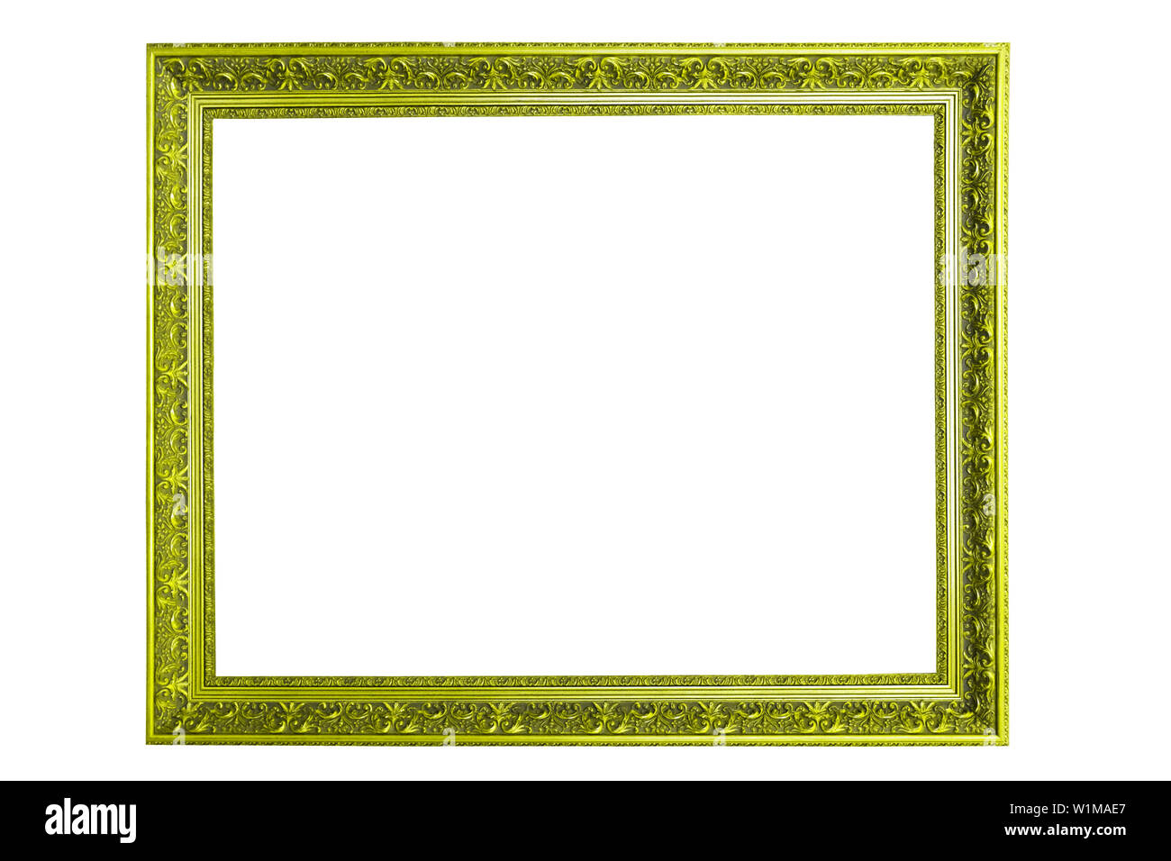 yellow frame isolated on white background Stock Photo - Alamy