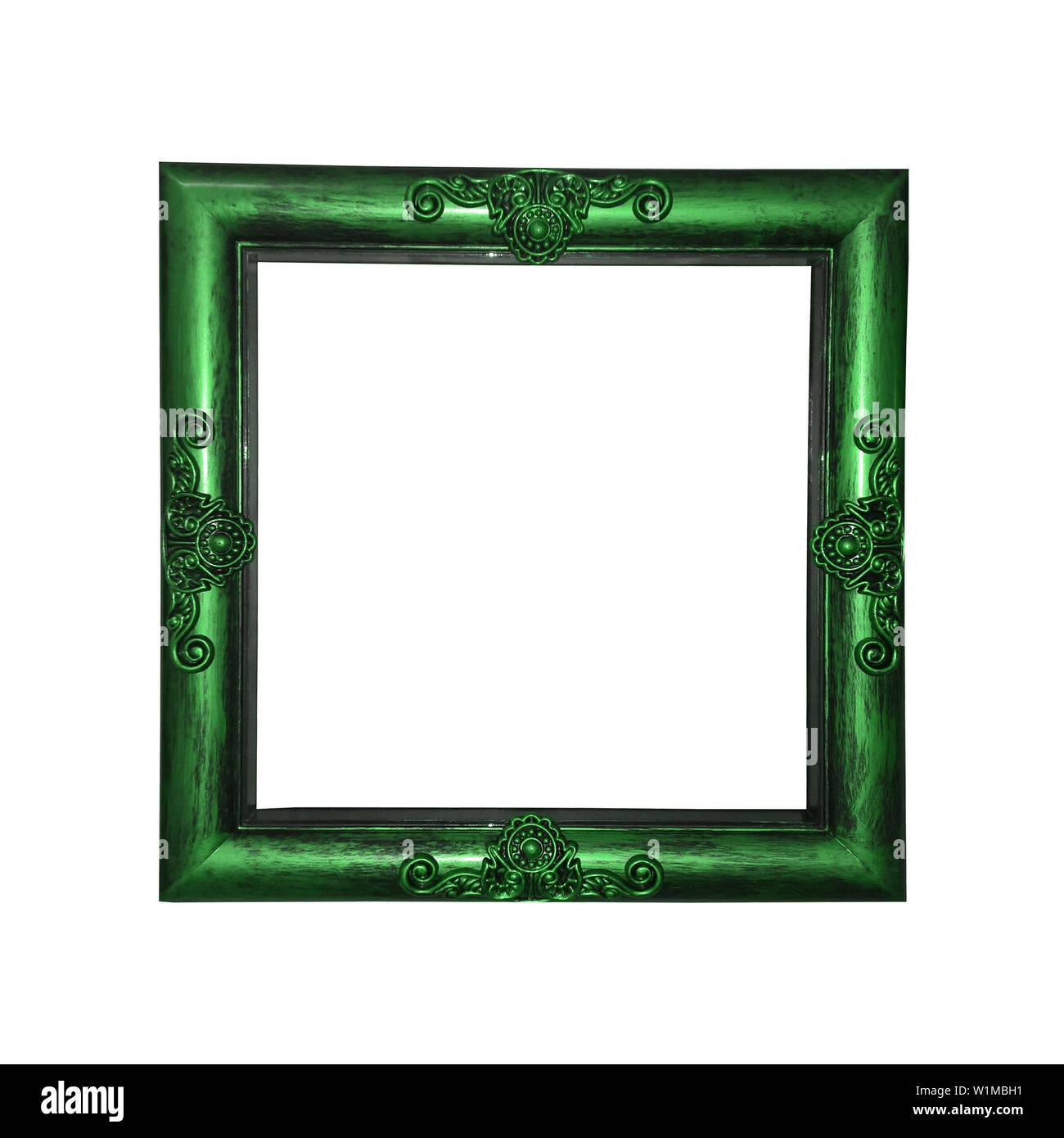 green frame isolated on white background Stock Photo - Alamy