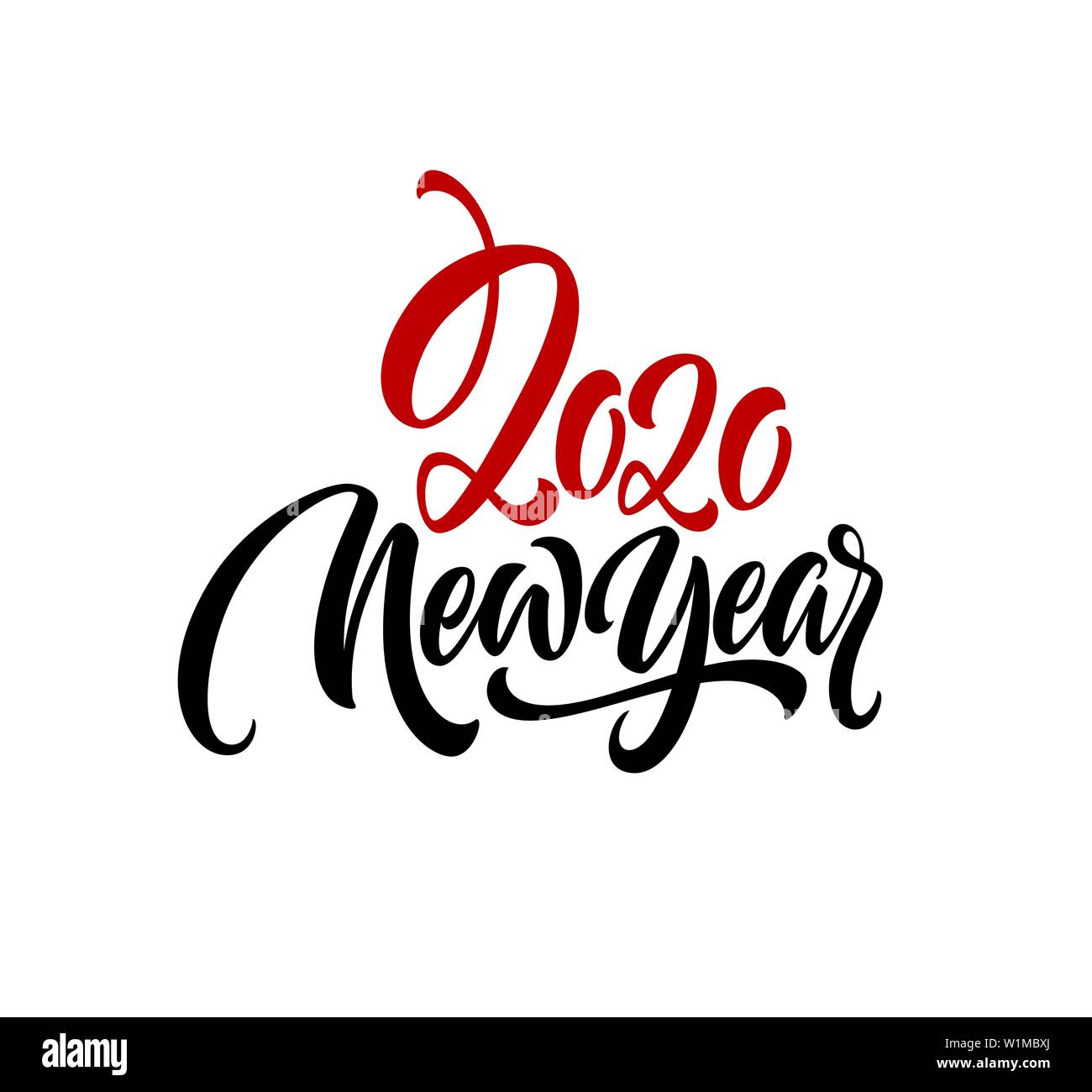 Happy New Year 2020. Lettering greeting inscription. Vector ...