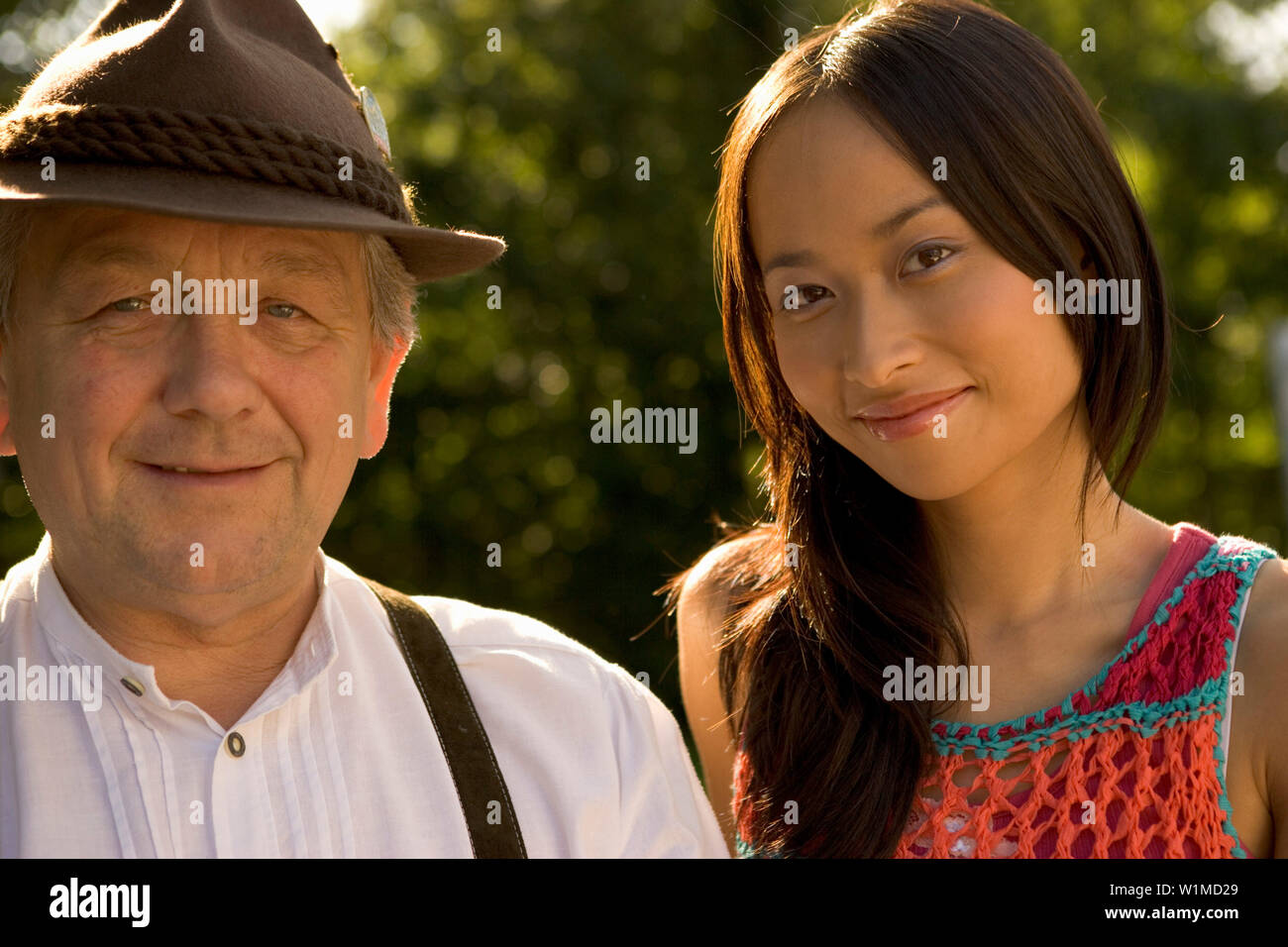 Bavarian man and asian woman, Starnberger See Bavaria, Germany Stock ...