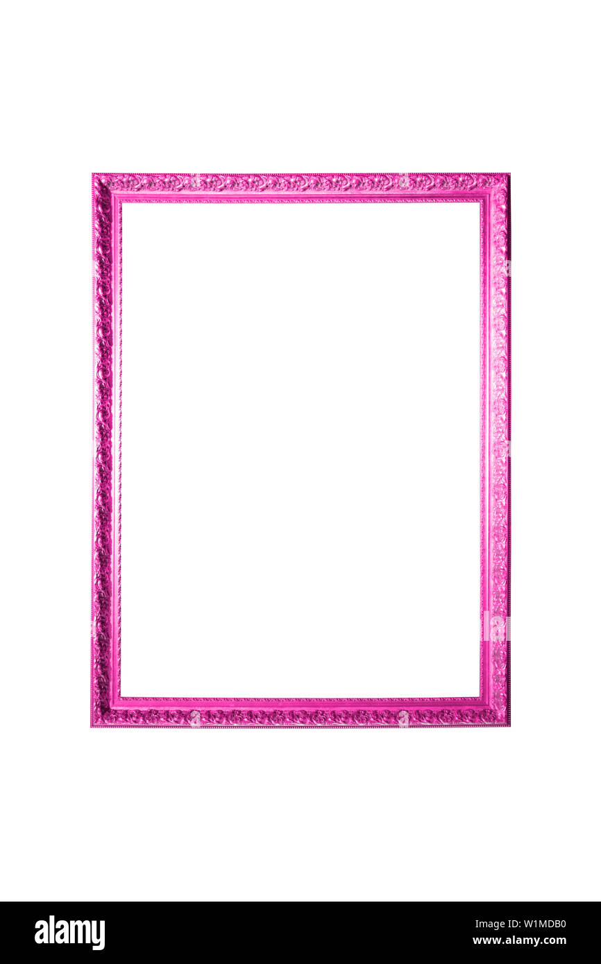 pink frame isolated on white background Stock Photo - Alamy