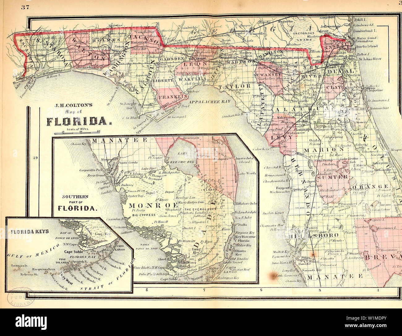 US map. Old image Stock Photo - Alamy