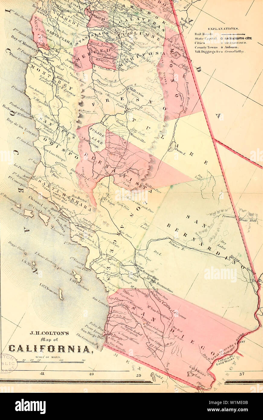 California arizona mexico border map hi-res stock photography and ...