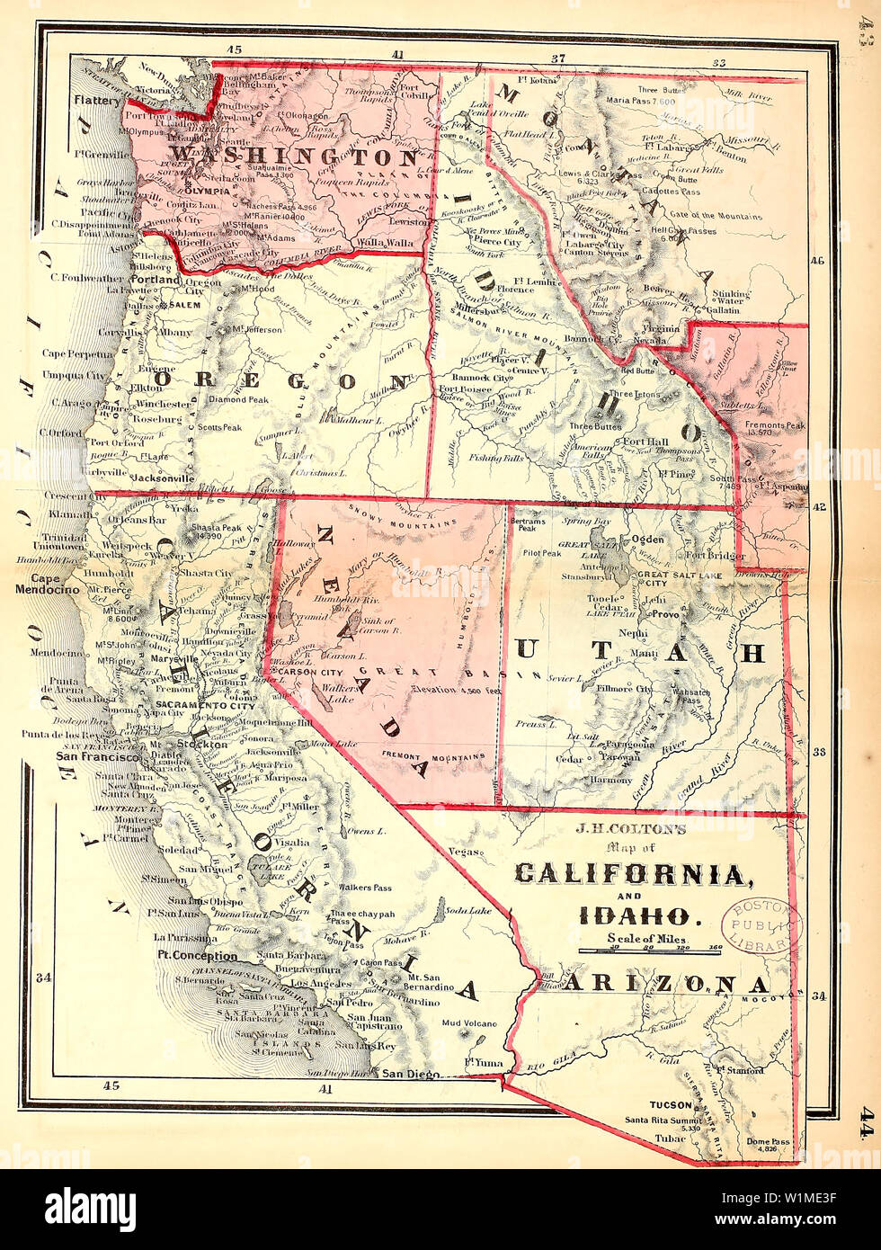 California arizona mexico border map hi-res stock photography and ...