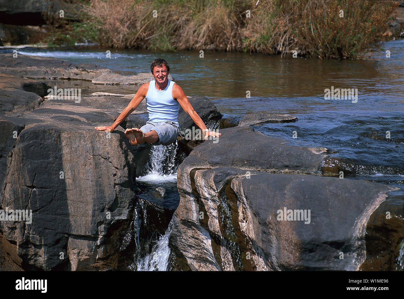 Man, Waterfall, Mpumalanga South Africa Stock Photo - Alamy