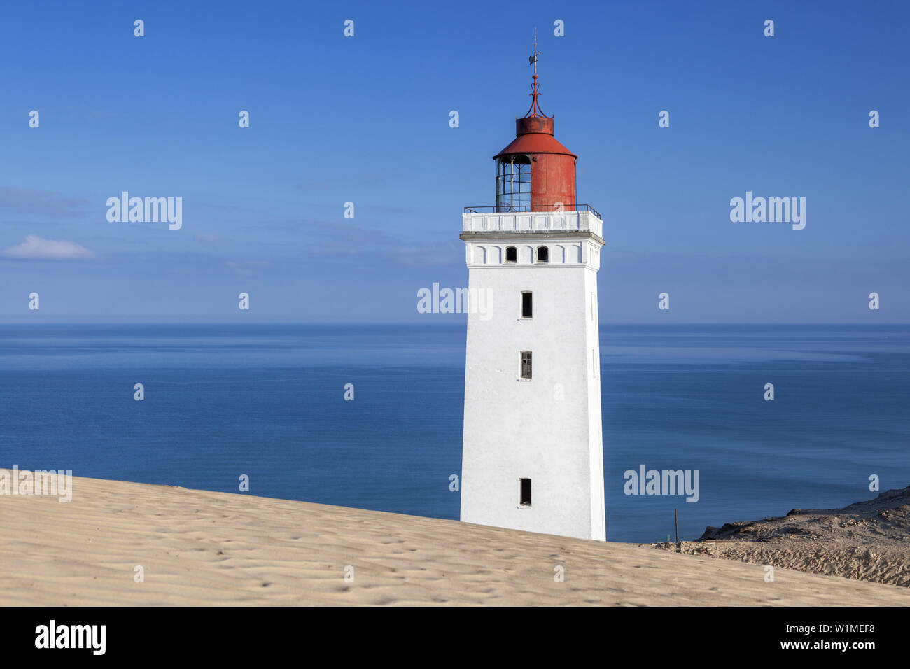Lighthouse Rubjerg Knude in the dunes of Rubjerg Knude between Lønstrup ...