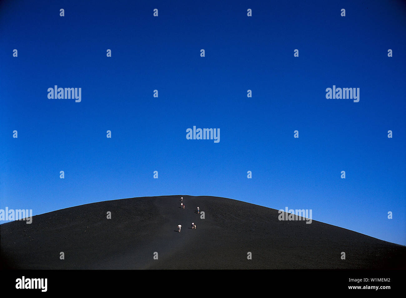 Hikers on Inferno Cone, Craters of the Moon, near Arco, Idaho USA Stock ...