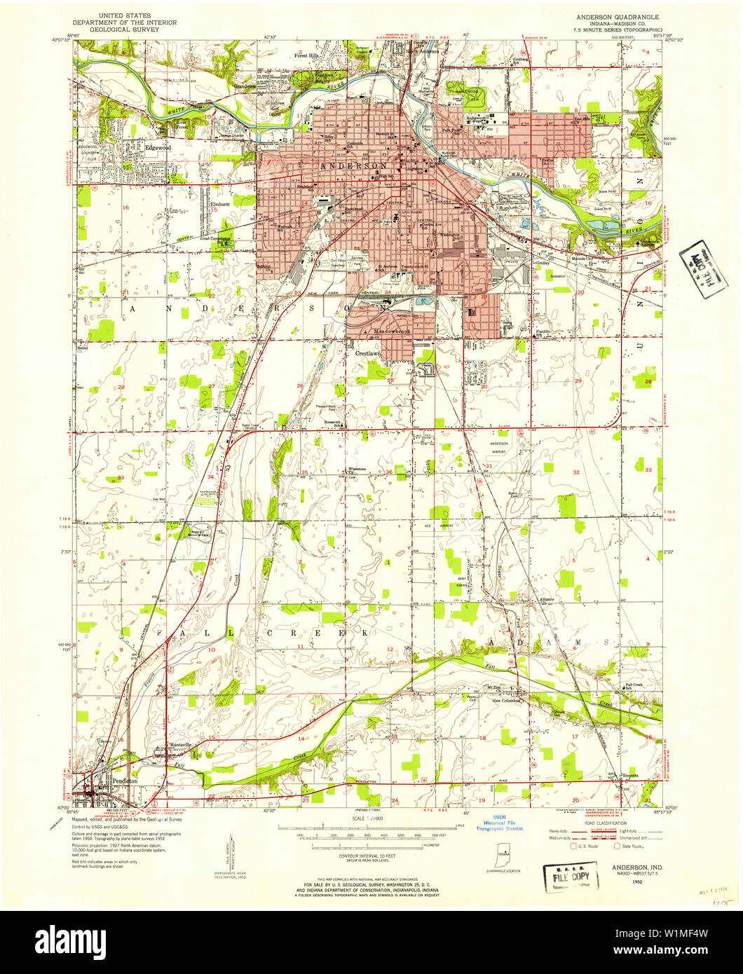 Map of anderson indiana hi-res stock photography and images - Alamy