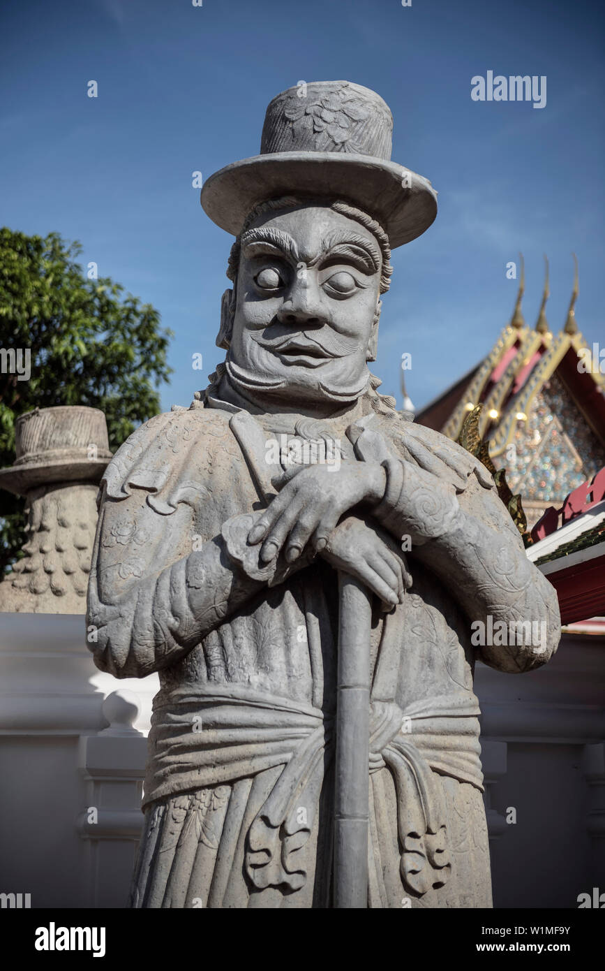 Guardian statue at temple Wat Pho, Bangkok, Thailand, Southeast Asia ...
