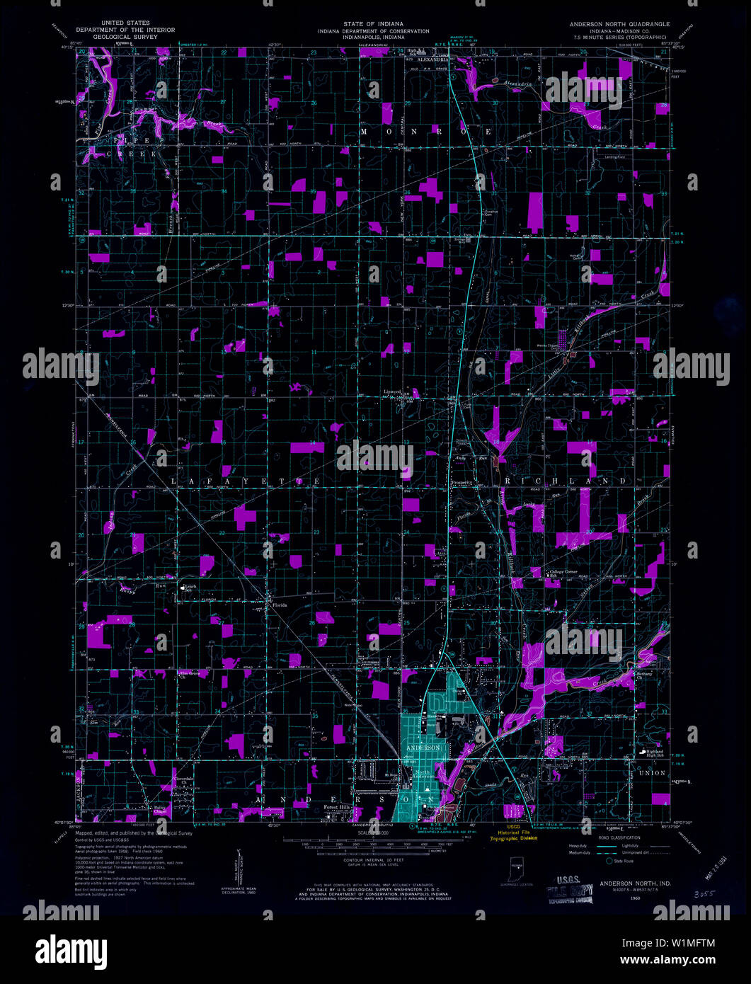 Map of anderson indiana hi-res stock photography and images - Alamy