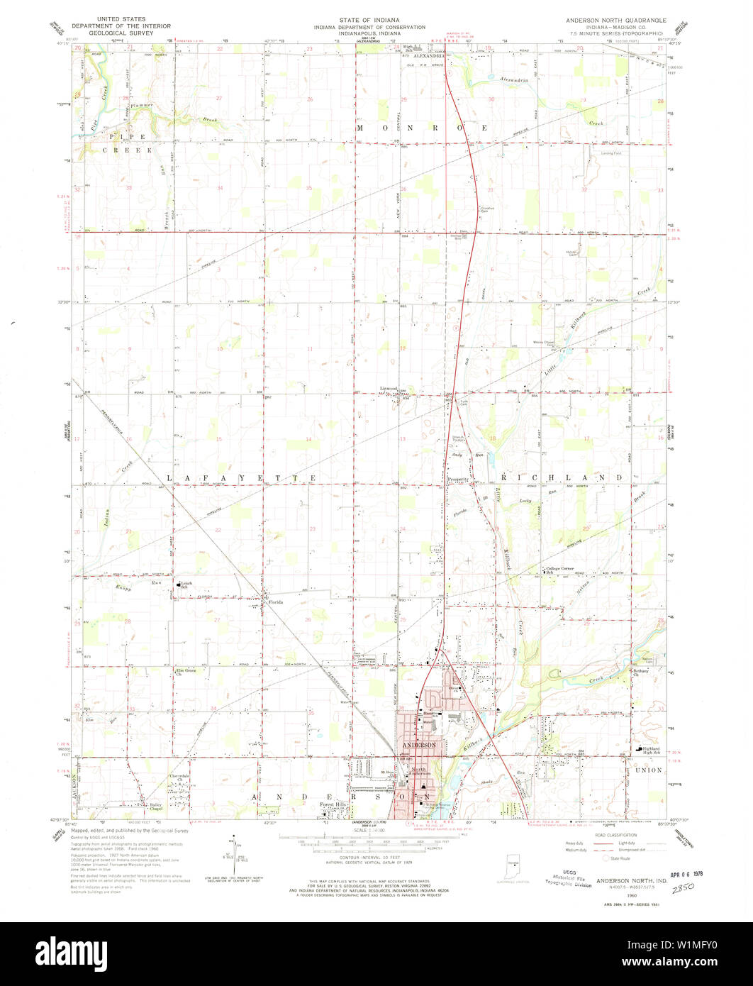 Map of anderson indiana hi-res stock photography and images - Alamy