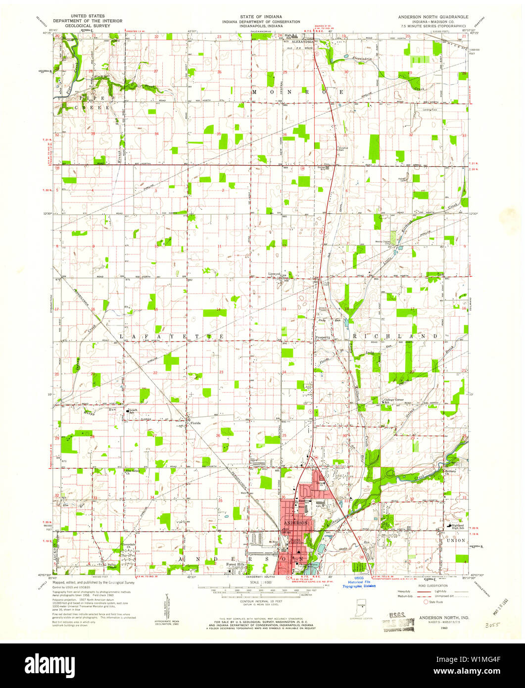 Map of anderson indiana hi-res stock photography and images - Alamy