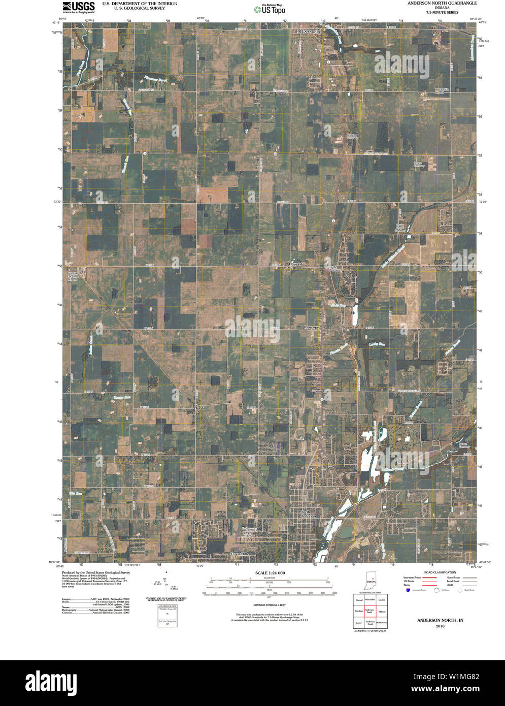 Map of anderson indiana hi-res stock photography and images - Alamy