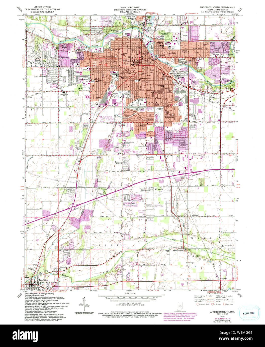 Map of anderson indiana hi-res stock photography and images - Alamy