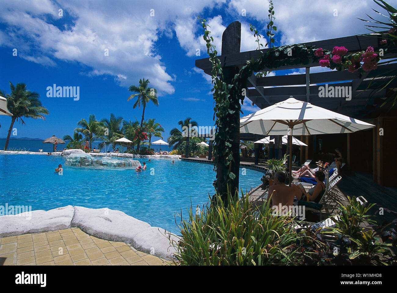 Swimming Pool, Sonaisali Island Resort near Nadi, Viti Levu, Fiji Stock ...