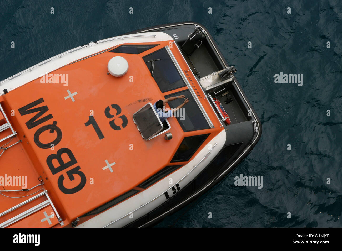 Queen Mary 2, Tender boat, Queen Mary 2, QM2, Tenderboot von oben ...