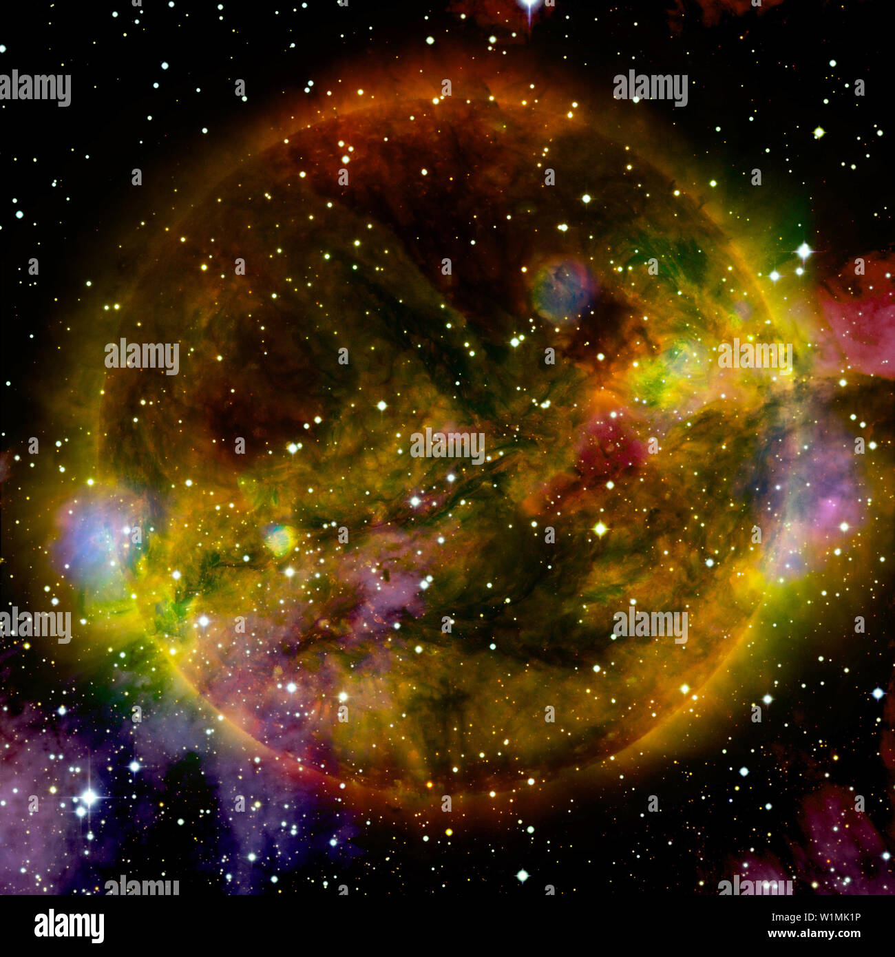 Extremely hot star. Flaring of Sun. Beauty of endless universe ...